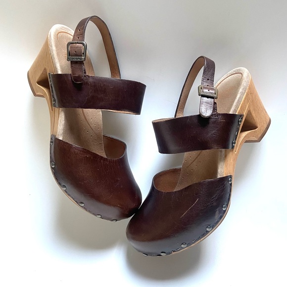 Dansko | Shoes | Dansko Thea Mary Jane Sandal Clog Wood Heel Cut Out ...